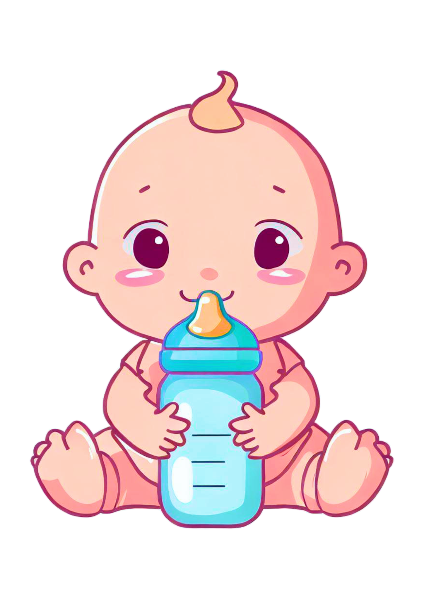 Bebê desenho simples cabeçudo sapeca com mamadeira png Bebê desenho simples cabeçudo sapeca com mamadeira png