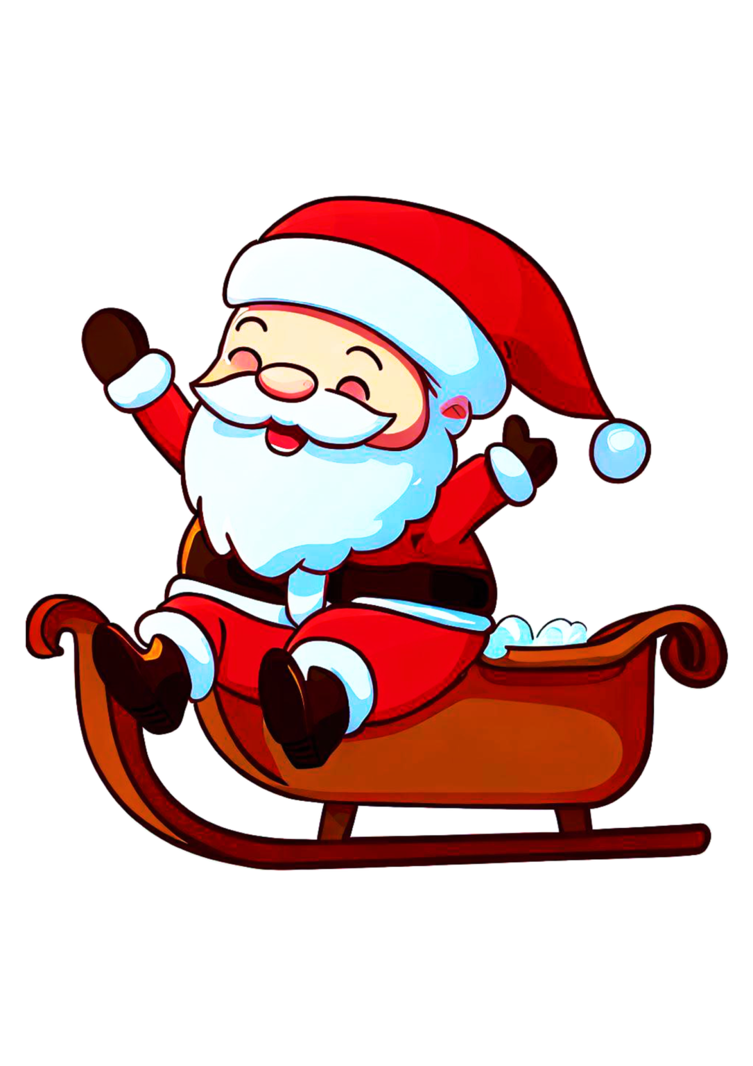 Papai Noel fofinho no trenó feliz natal decoração png