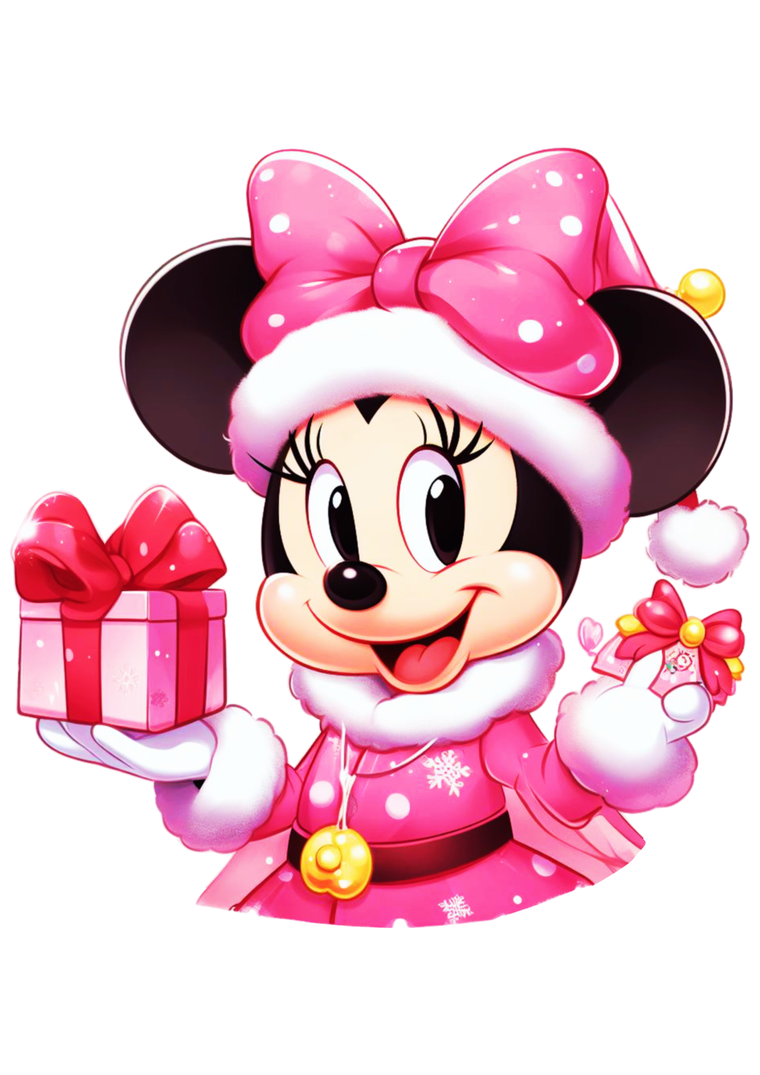 Minnie Mouse com vestido de natal desenho bonitinho decoração de festa png Minnie Mouse com vestido de natal desenho bonitinho decoração de festa png