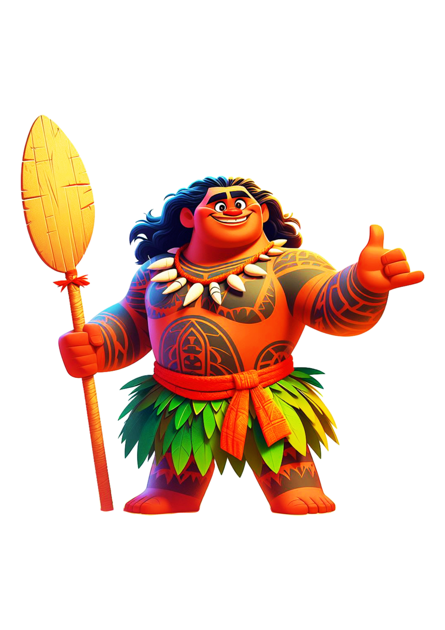 Maui com remo personagem Disney Moana desenho infantil ilustração png ...