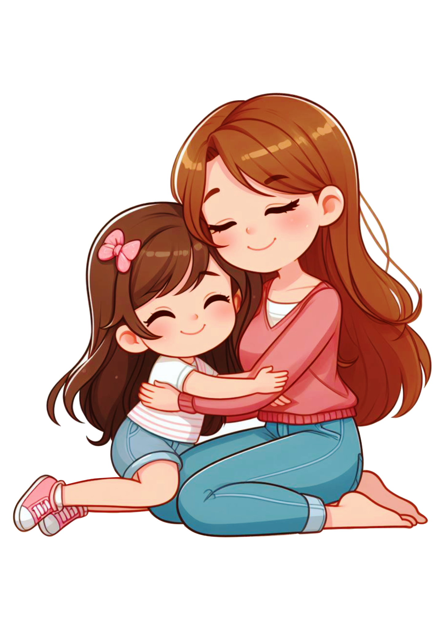 Desenho fofinho mãe e filha png Desenho fofinho mãe e filha png