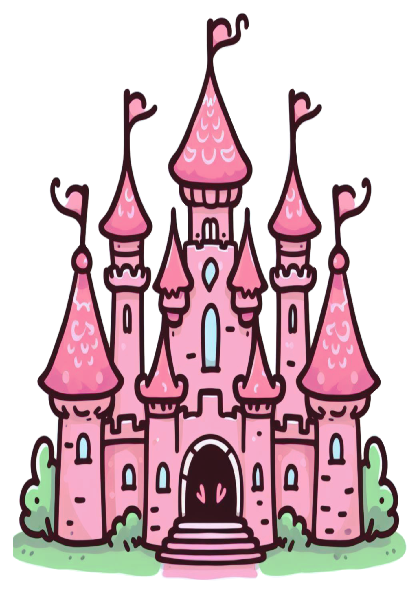 Pink Princess Castle PNG Drawing Pink Princess Castle PNG Drawing