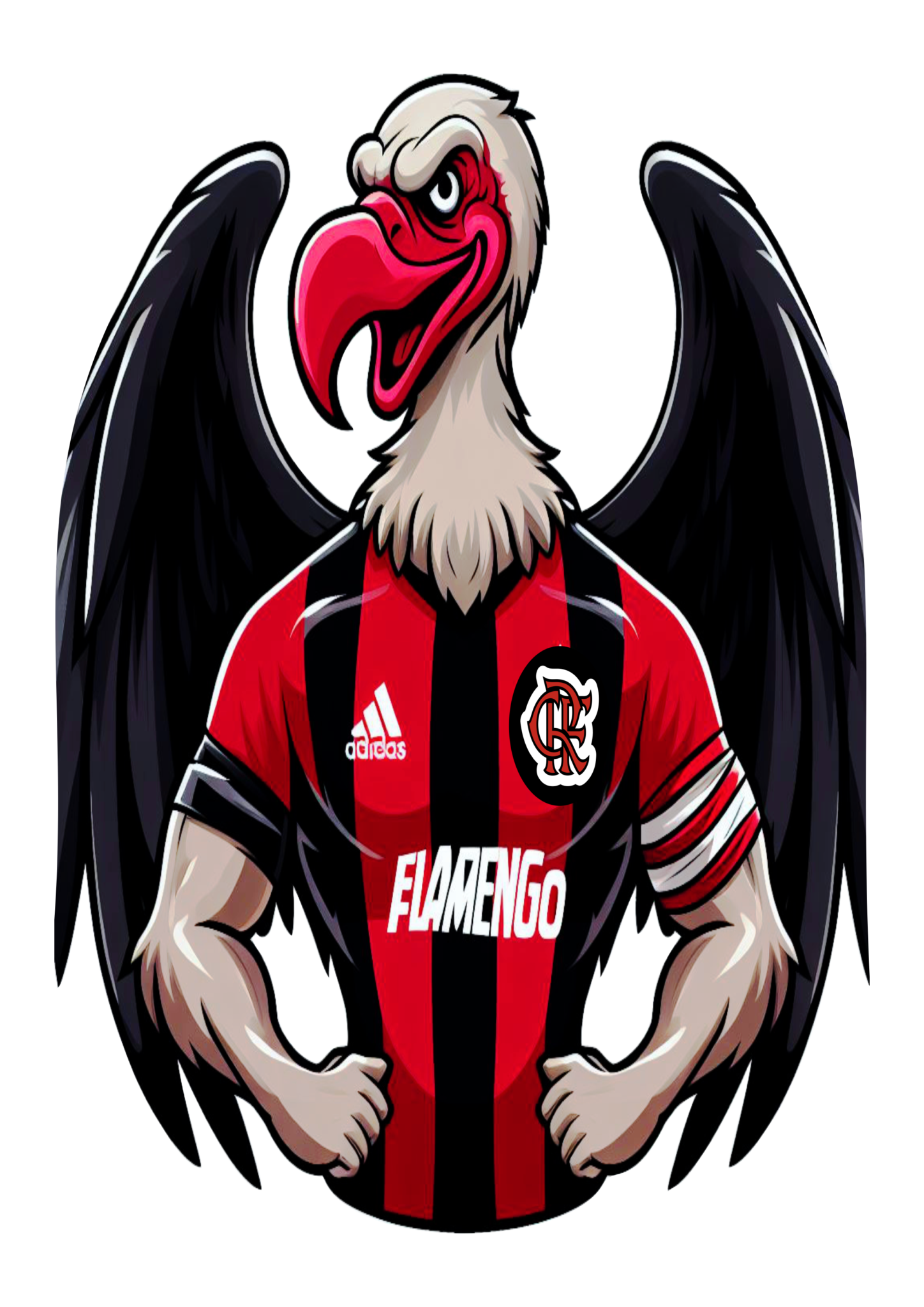 Urubu mascote do flamengo desenho colorido torcida organizada png fundo ...
