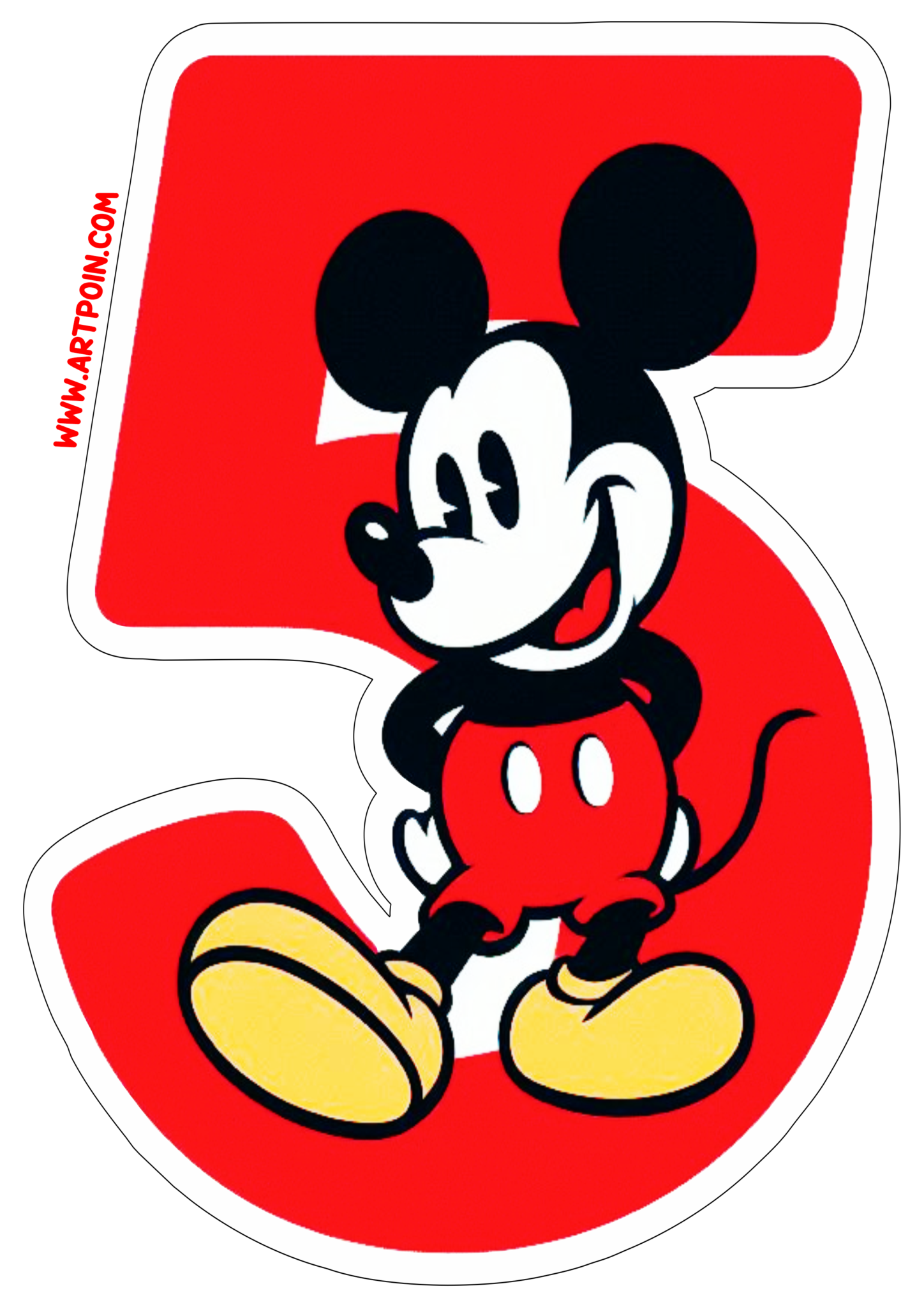 Mickey Mouse número 5 decoração de aniversário hora da festa infantil ...